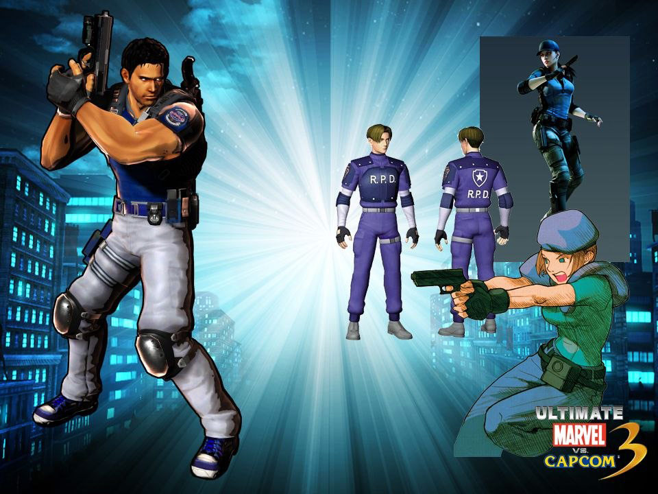 Captain America and Chris Redfield's colors in Ultimate Marvel vs ...