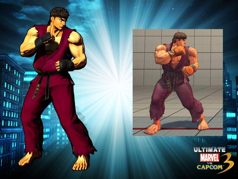 Ryu and Sentinel's colors in Ultimate Marvel vs. Capcom 3 image #1