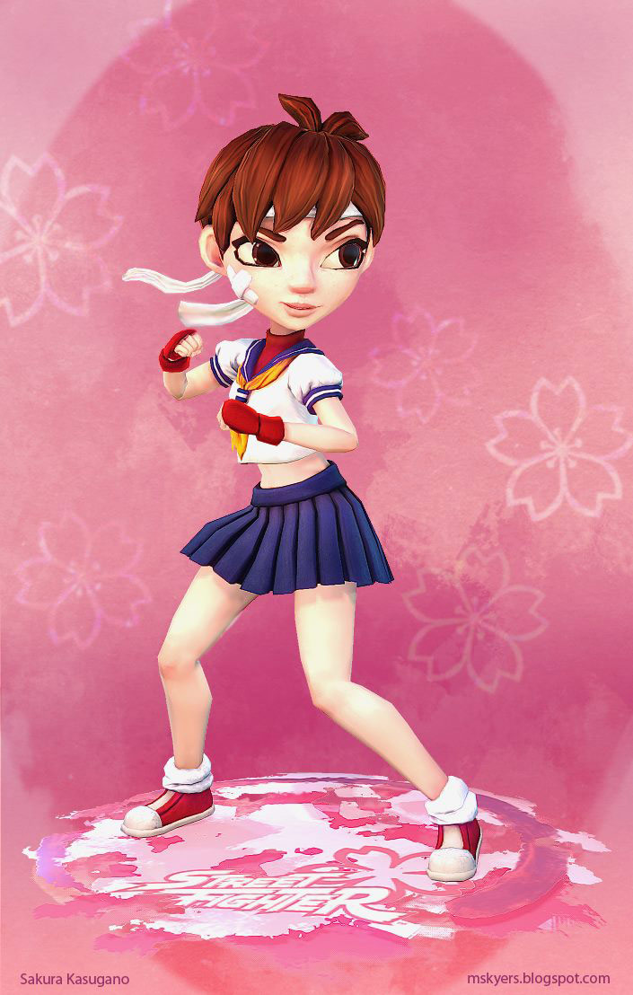 3d Models Of Popular Fighting Game Characters Felicia Sakura Mai Shiranui Balrog Rolento