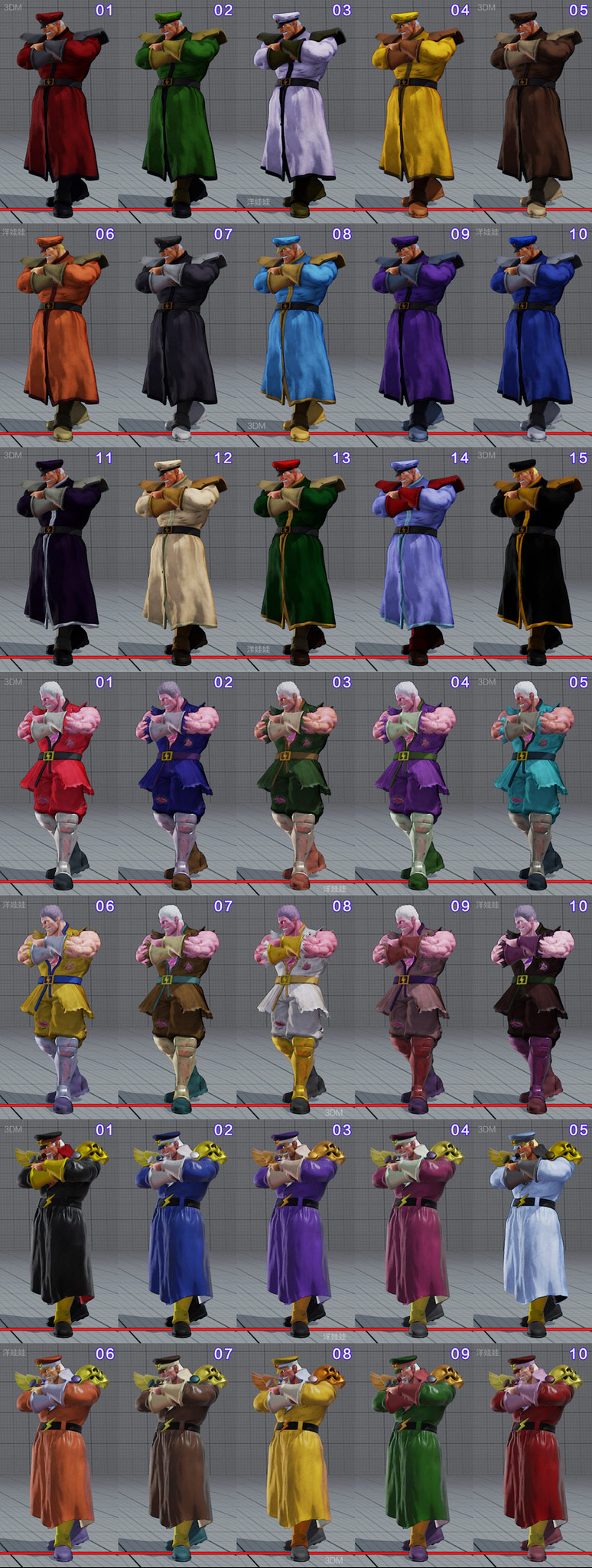 All Colors For All Current Costumes In Street Fighter 5 15 Out Of 18 All Colors For All Current Costumes In Street Fighter 5 15 Out Of 18