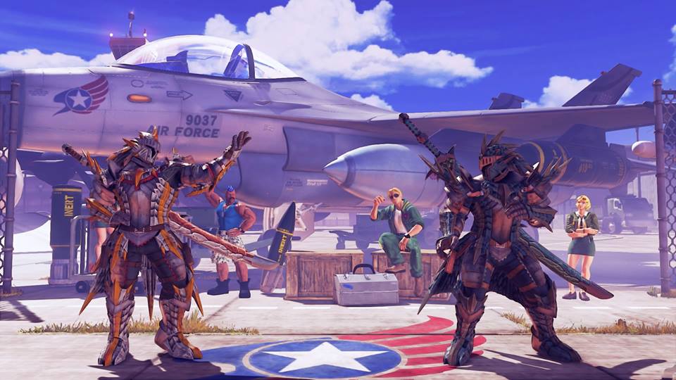 Ken's Rathalos Monster Hunter armor and Nash's Captain Commando costume ...