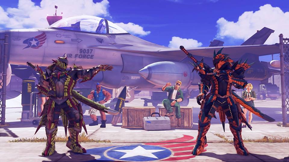 Ken's Rathalos Monster Hunter armor and Nash's Captain Commando costume ...