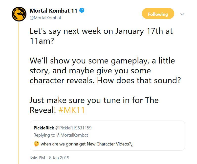 Mortal Kombat Tweet 1 out of 1 image gallery