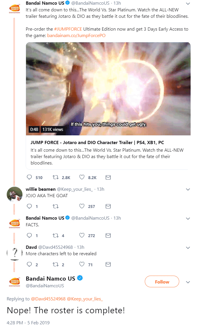 Bandai Namco confirms Jump Force's roster 1 out of 1 image gallery