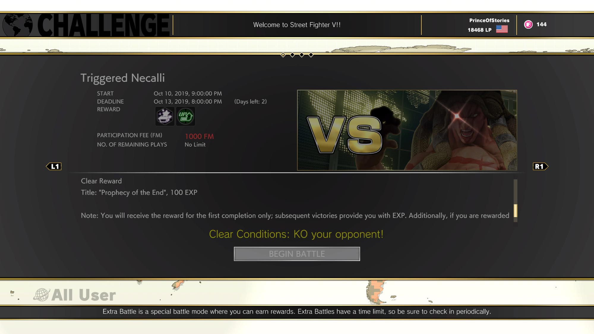 Triggered Necalli challenge in Street Fighter 5 1 out of 2 image gallery