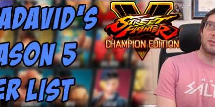 UltraDavid shares his most current Street Fighter 5 Season 5 tier list
