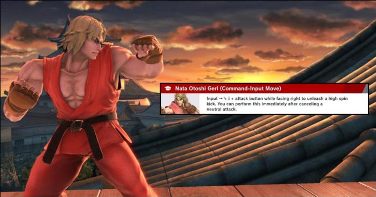 Ken's Nata Otoshi Geri in Super Smash Bros. Ultimate features an ...