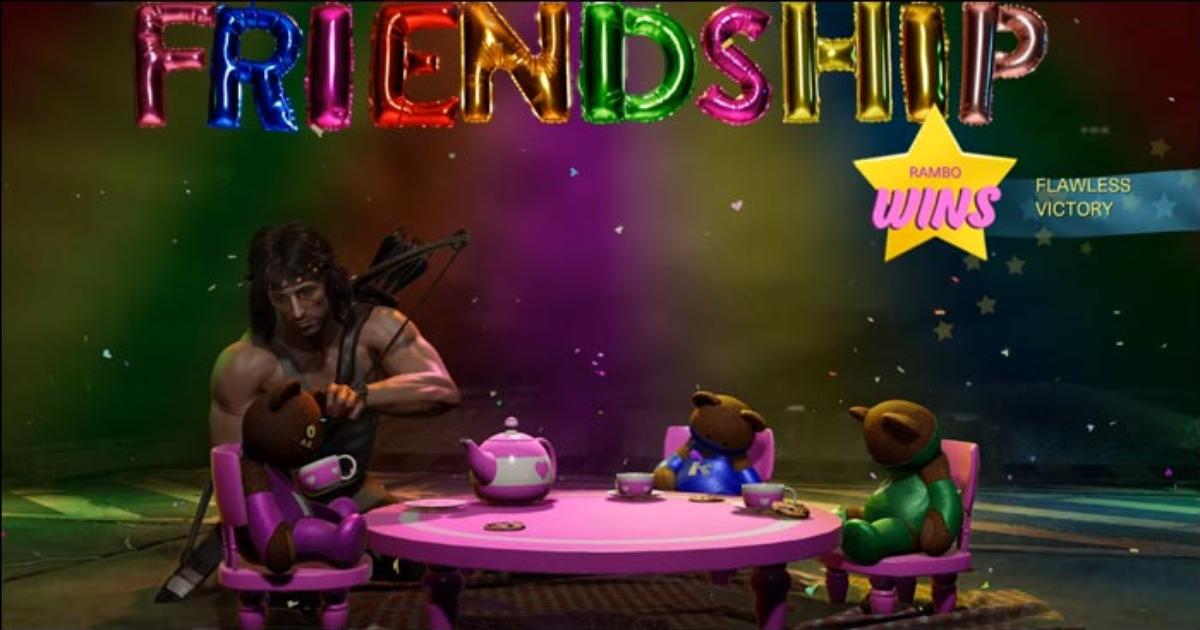 I never thought I'd see Rambo having a tea party with teddy bears but ...