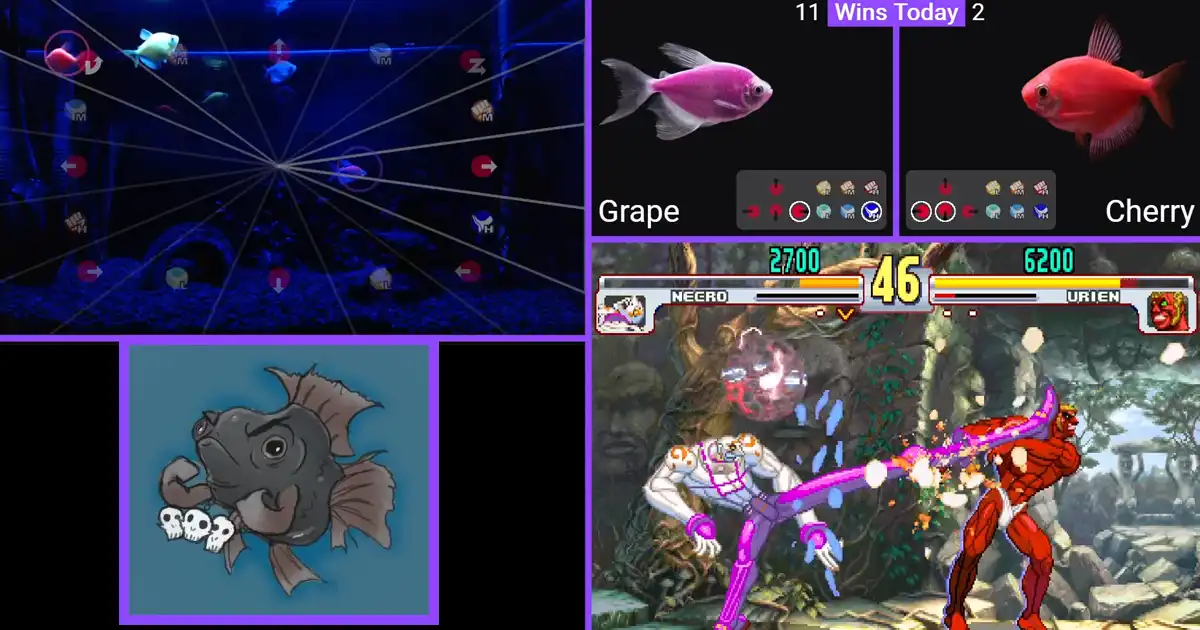 Fish are playing Street Fighter 3 Third Strike and it honestly doesn't ...