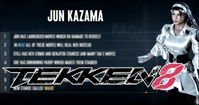 Jun has unique self-damage and healing mechanics in Tekken 8 as detailed from Spag's breakdown