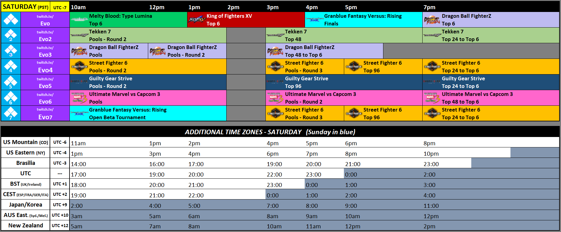 EVO 2023 Event Schedule 2 out of 3 image gallery EVO 2023 Event Schedule 2 out of 3 image gallery