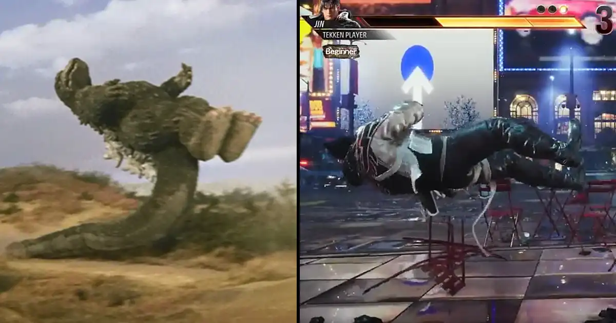 This new Tekken 8 glitch makes Jin indefinitely fight like Godzilla when he does his flying drop ...
