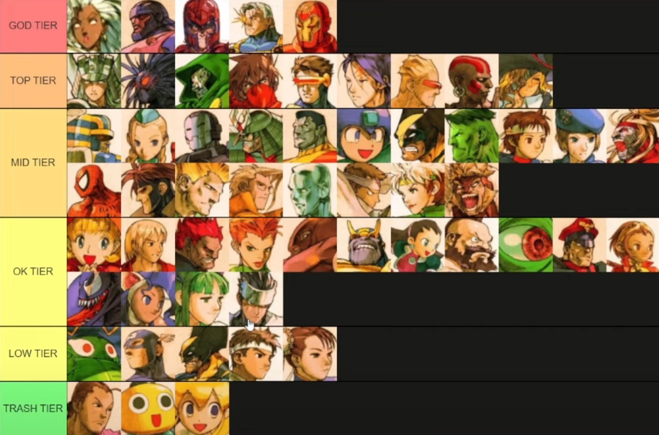 Justin Wong's 2024 Marvel vs. Capcom 2 tier list 1 out of 1 image gallery