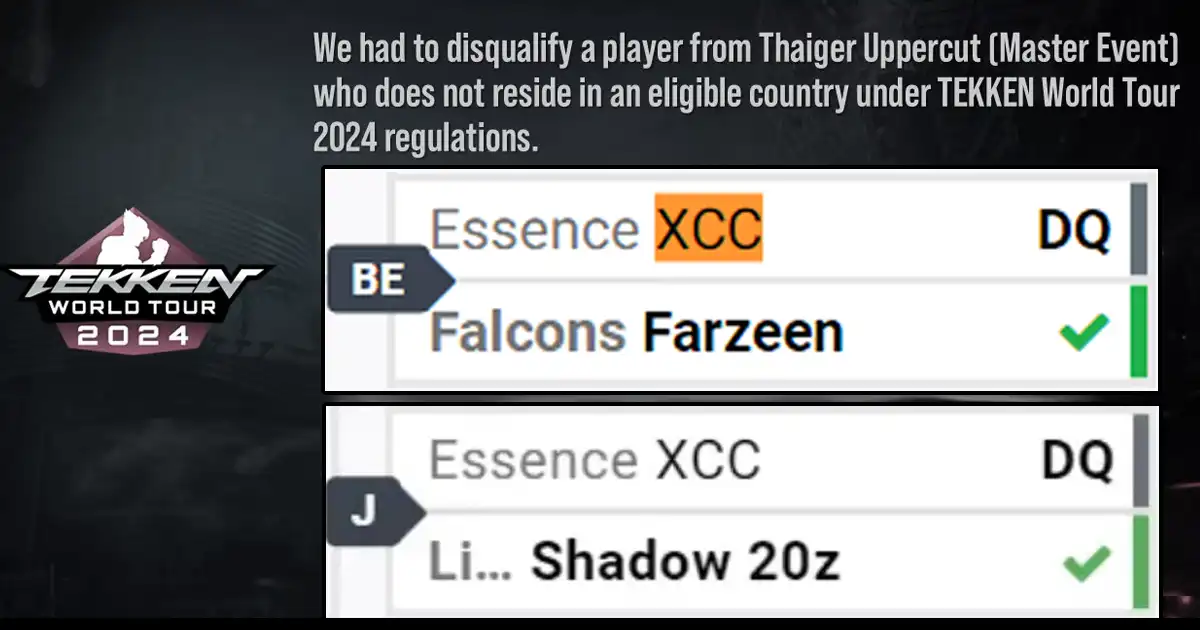 Bandai Namco releases statement about Chinese player's disqualification at Thaiger Uppercut 2024 ...