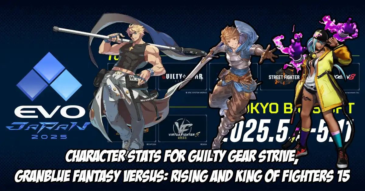 The most used characters for Guilty Gear Strive, Granblue Fantasy ...